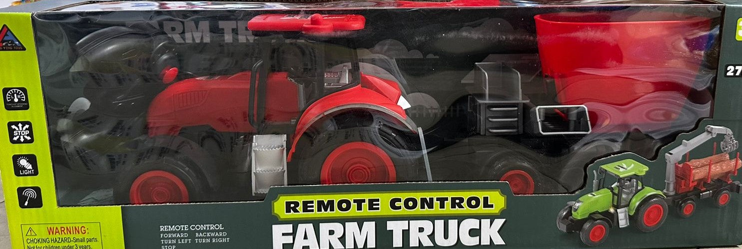 RC Tractor Remote Control Farm Truck with Trolly | 666-89– KidsROAR
