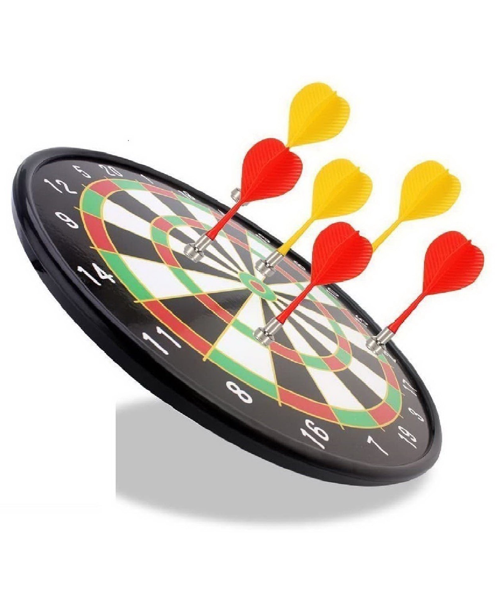 Indoor & Outdoor Magnetic Dartboard Kit with 6 Darts - Multicolour | L ...