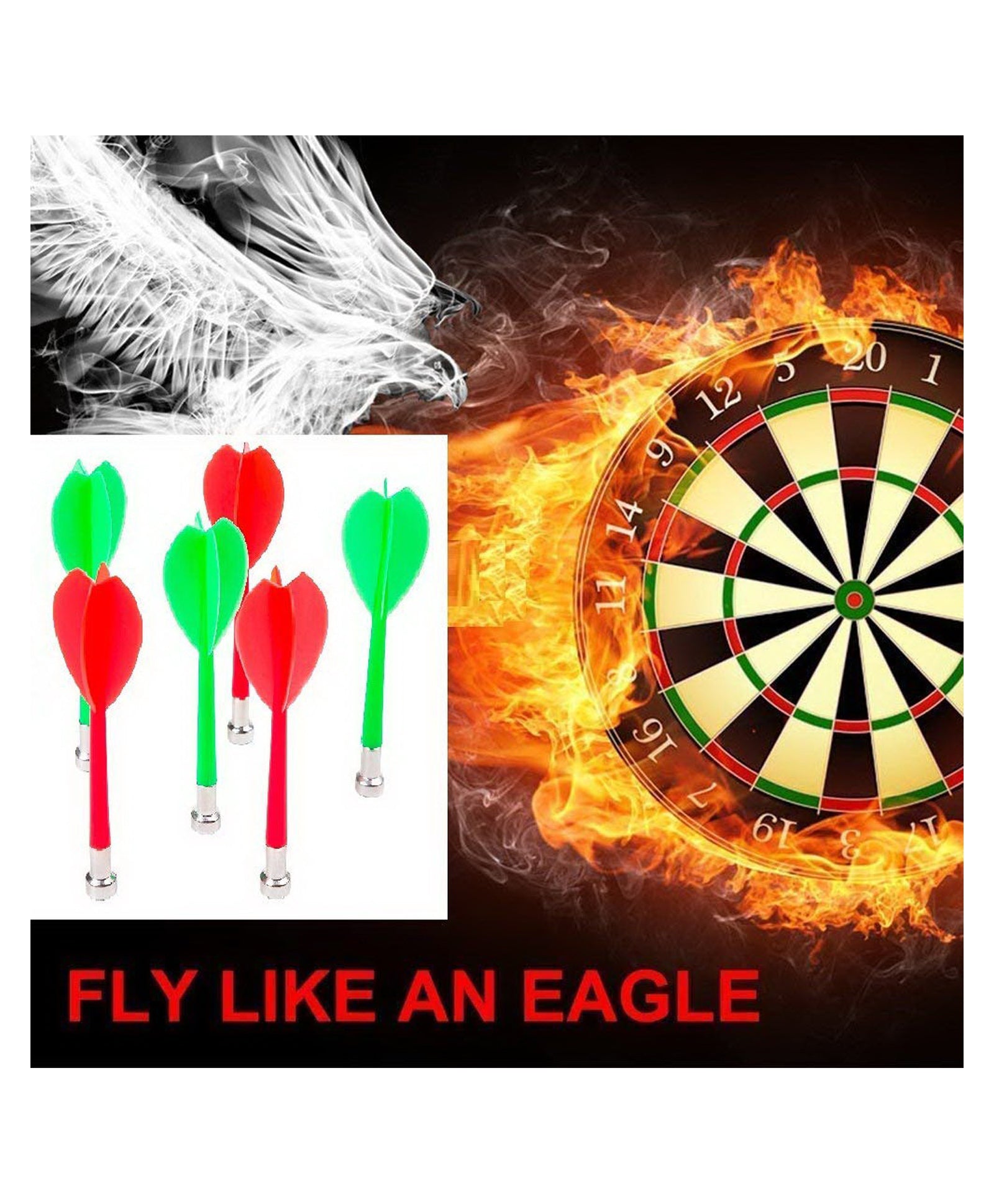 Indoor & Outdoor Magnetic Dartboard Kit with 6 Darts - Multicolour | L ...