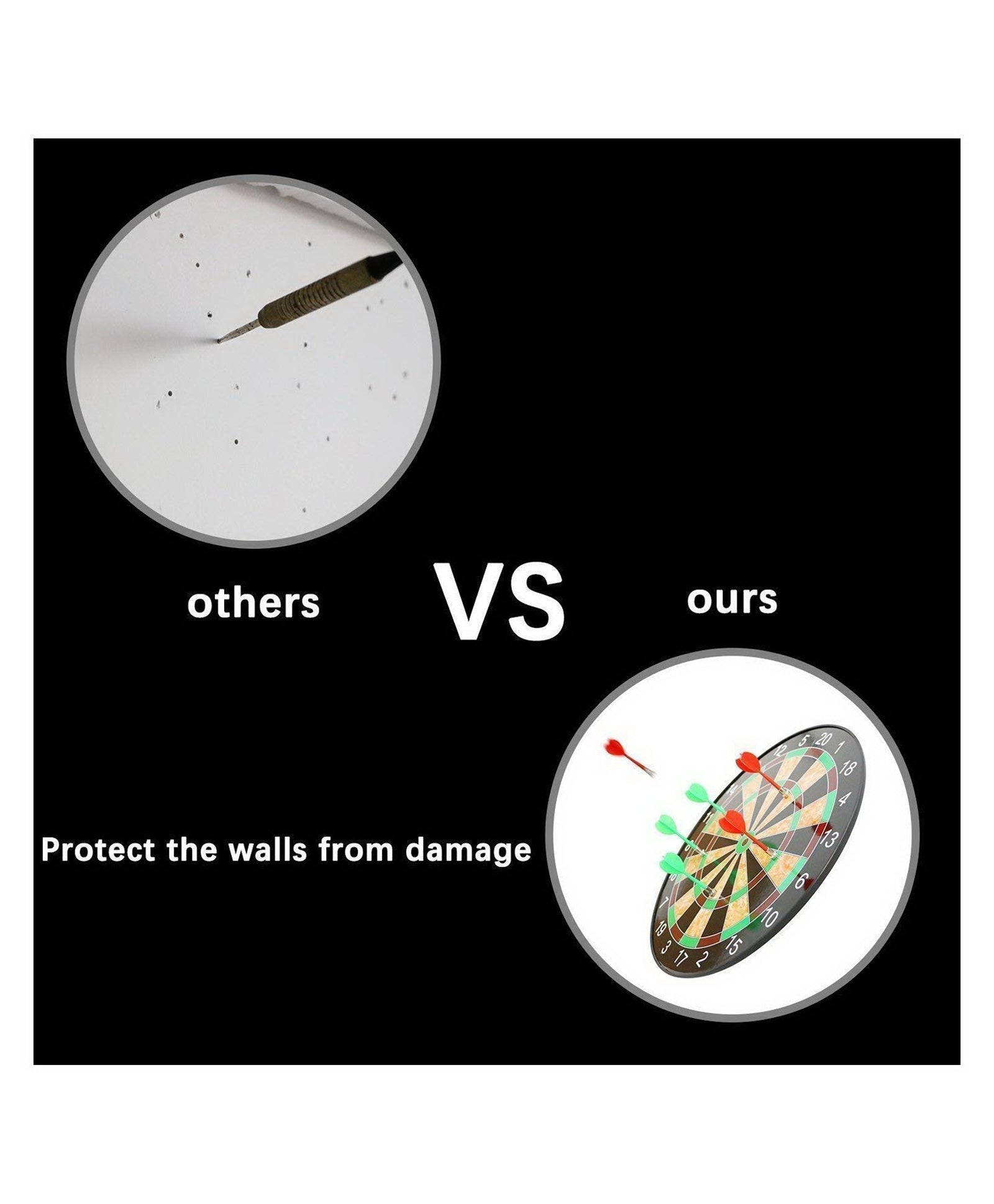 Indoor & Outdoor Magnetic Dartboard Kit with 6 Darts - Multicolour | L ...