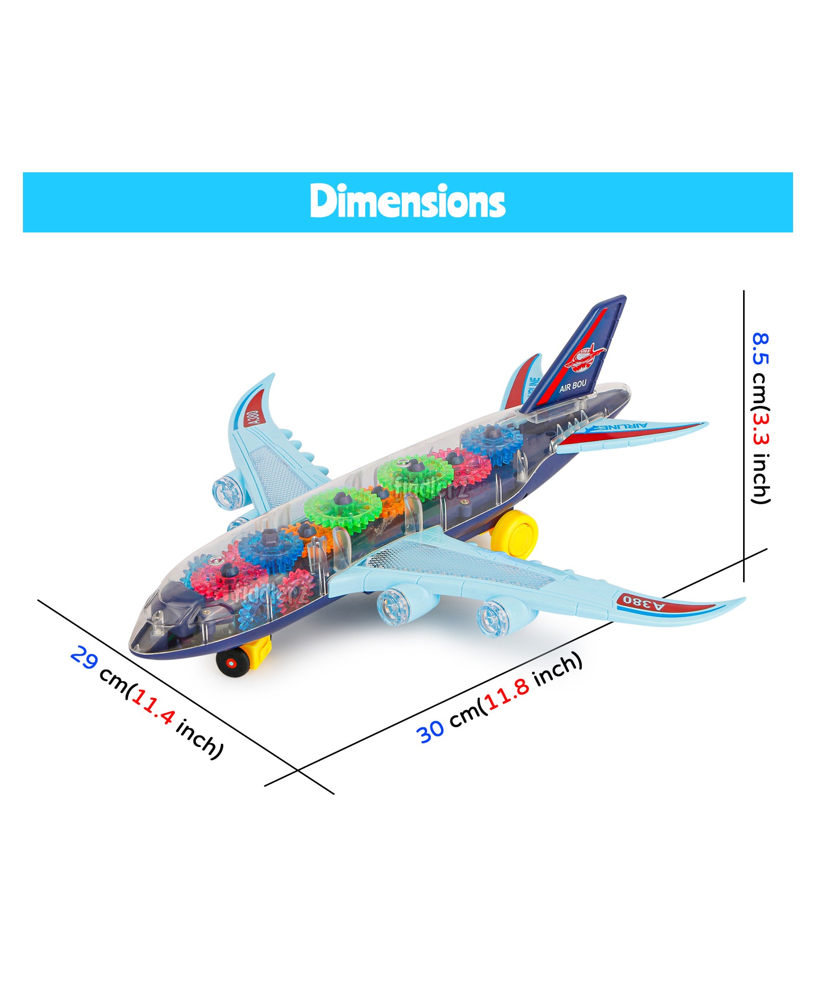 Transparent Gear Plane Toys (color may vary) | LOTB601 GEAR PLANE– KidsROAR