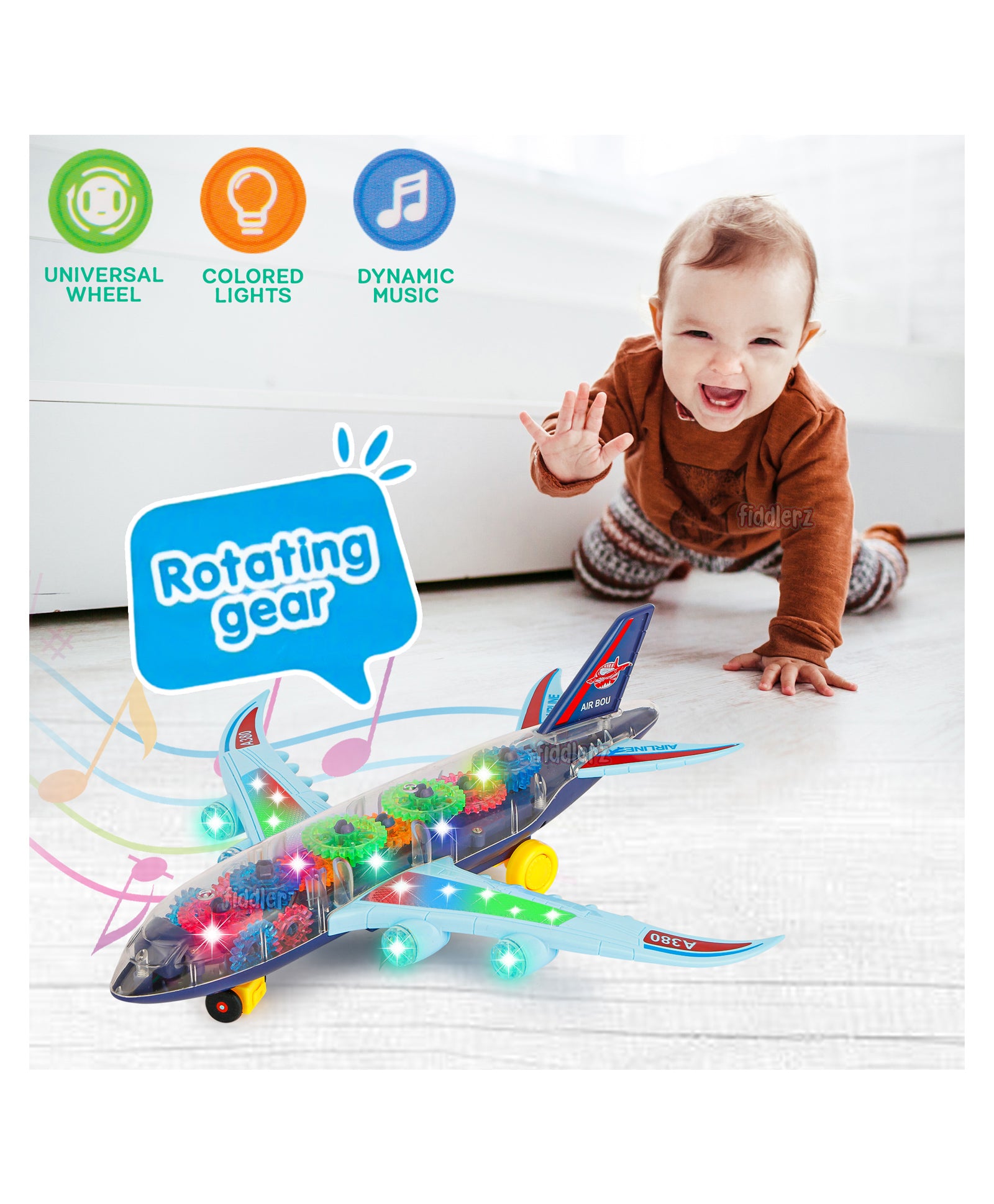 Transparent Gear Plane Toys (color may vary) | LOTB601 GEAR PLANE– KidsROAR