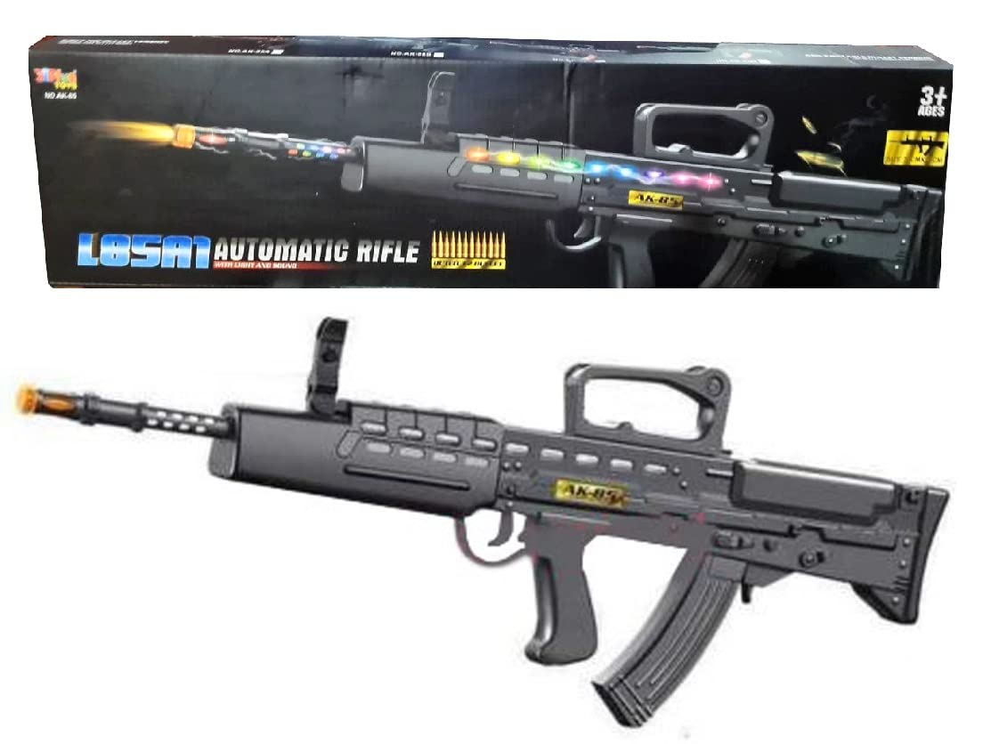 AK 85 Light Sound Musical Toy Gun with Vibration Effect– KidsROAR