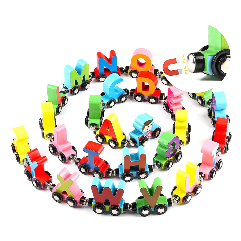Wooden Magnetic Alphabet Number Train Toy | ABCD MAG WOODEN– KidsROAR