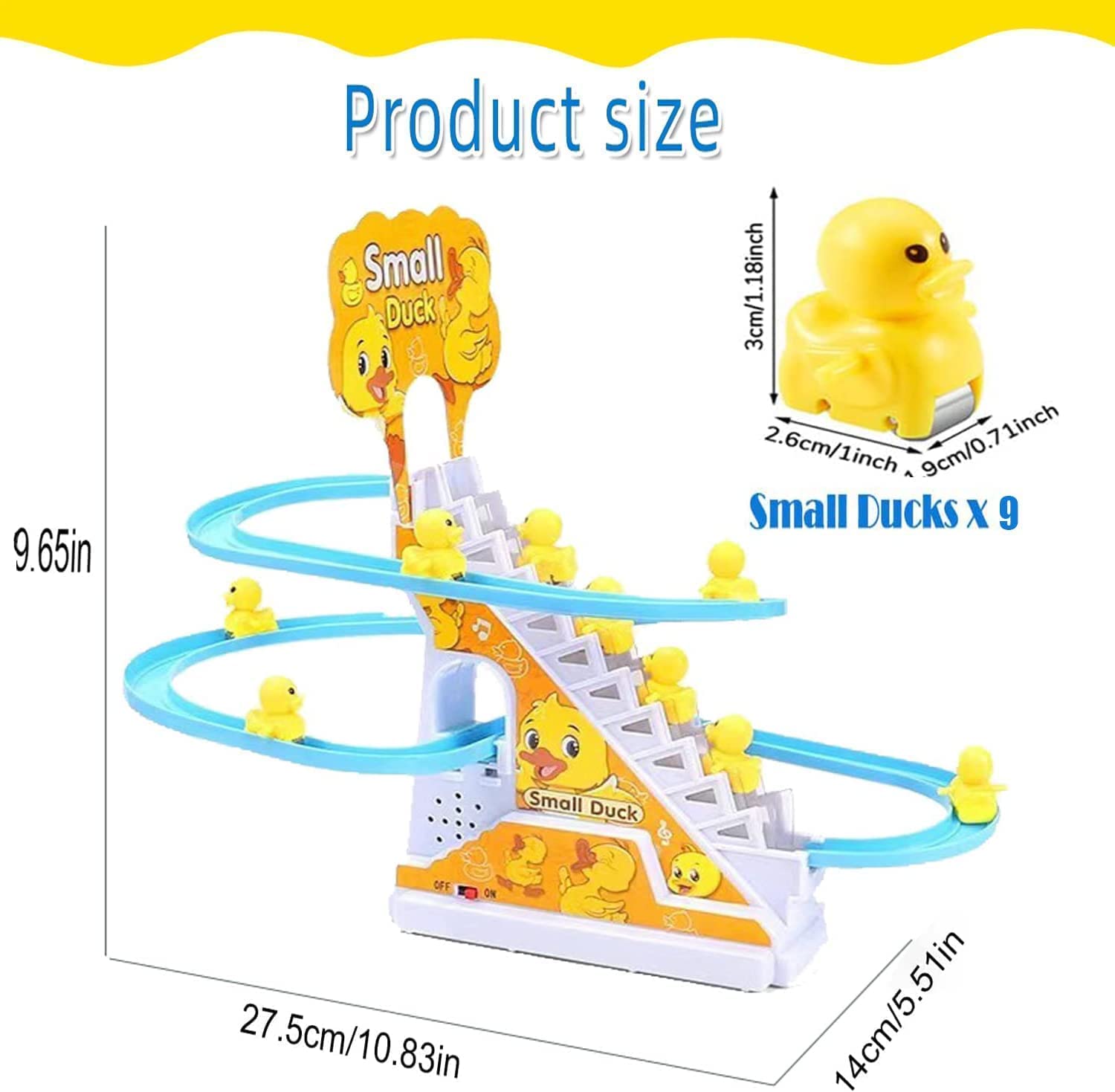 3 Duck Slide Toy Set, Funny Automatic Stair-Climbing Ducklings Cartoon ...