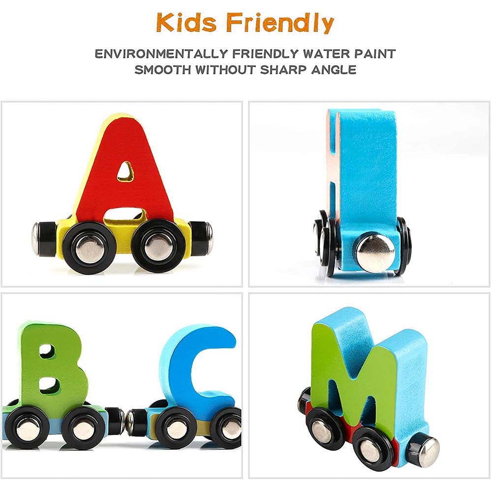 Wooden Magnetic Alphabet Number Train Toy | ABCD MAG WOODEN– KidsROAR