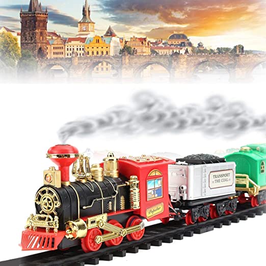 Choo Choo Train Operated Super Toy with Track Set Emits Real Smoke Lig ...