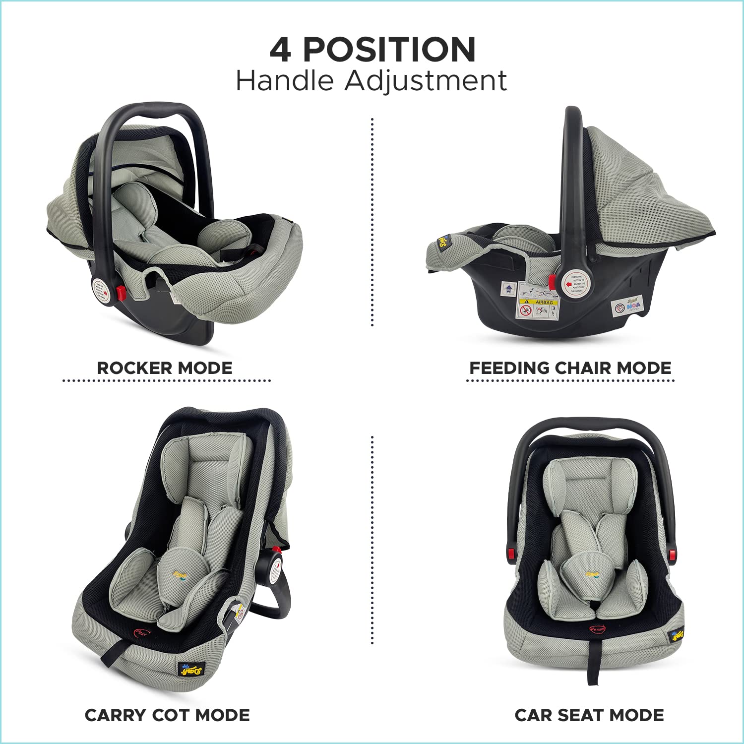 Dash 4 in 1 Infant Baby Car Seat, Carry Cot and Rocker with Canopy for ...