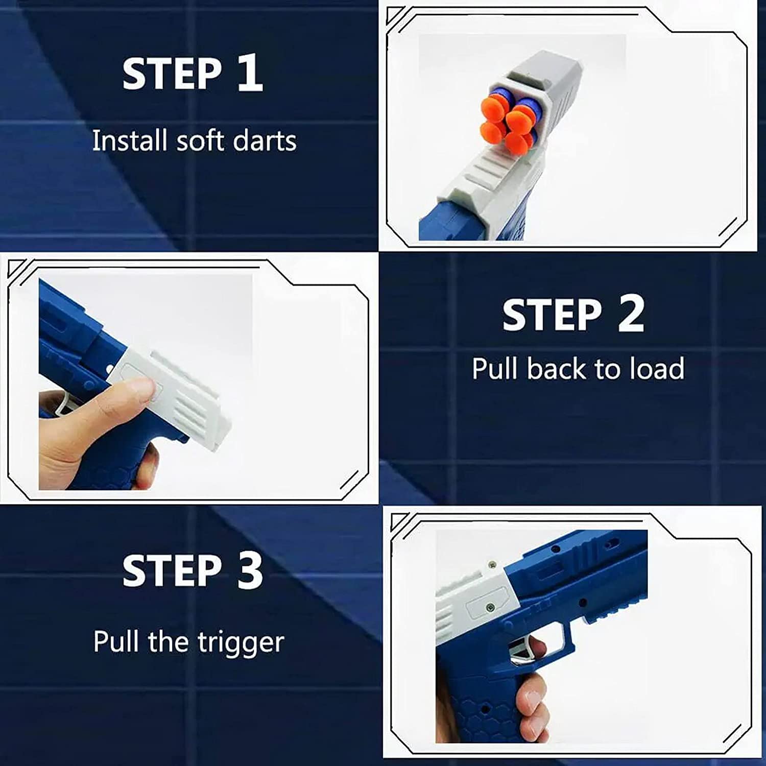 Foam Blaster Shooting Gun with 20 PCS | LOSR868-25 GECKO SOFT BULLET G ...