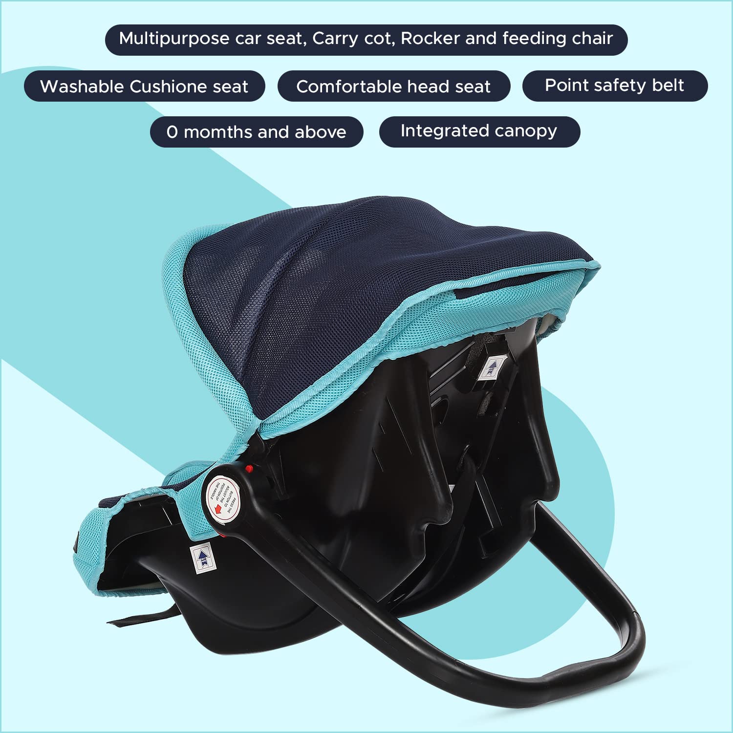 Dash 4 in 1 Infant Baby Car Seat, Carry Cot and Rocker with Canopy for ...