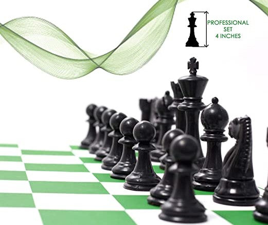 17"x 17" Professional Vinyl Chess Set (Fide Standards)- with 2 Extra Q ...