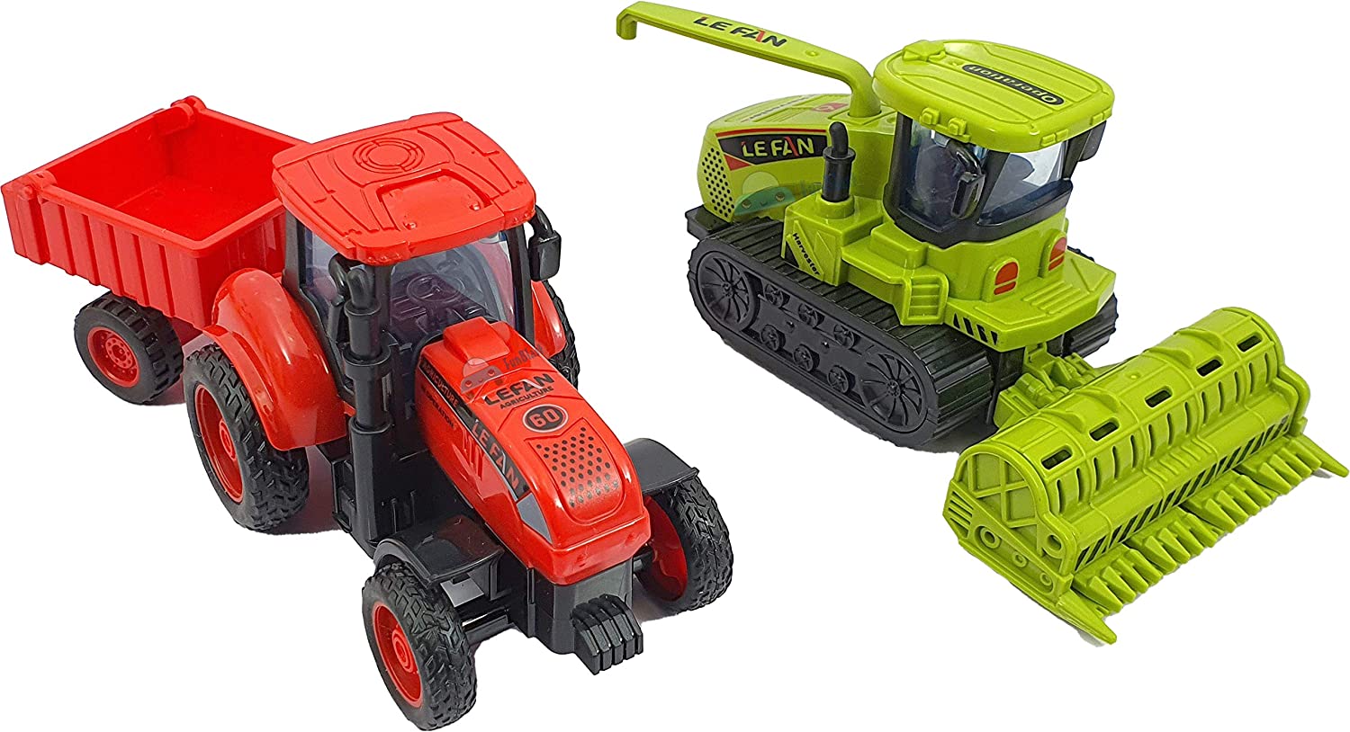 Tractor Toy for Kids - Farm Tractor Toy with Trolley and Harvester Fri ...
