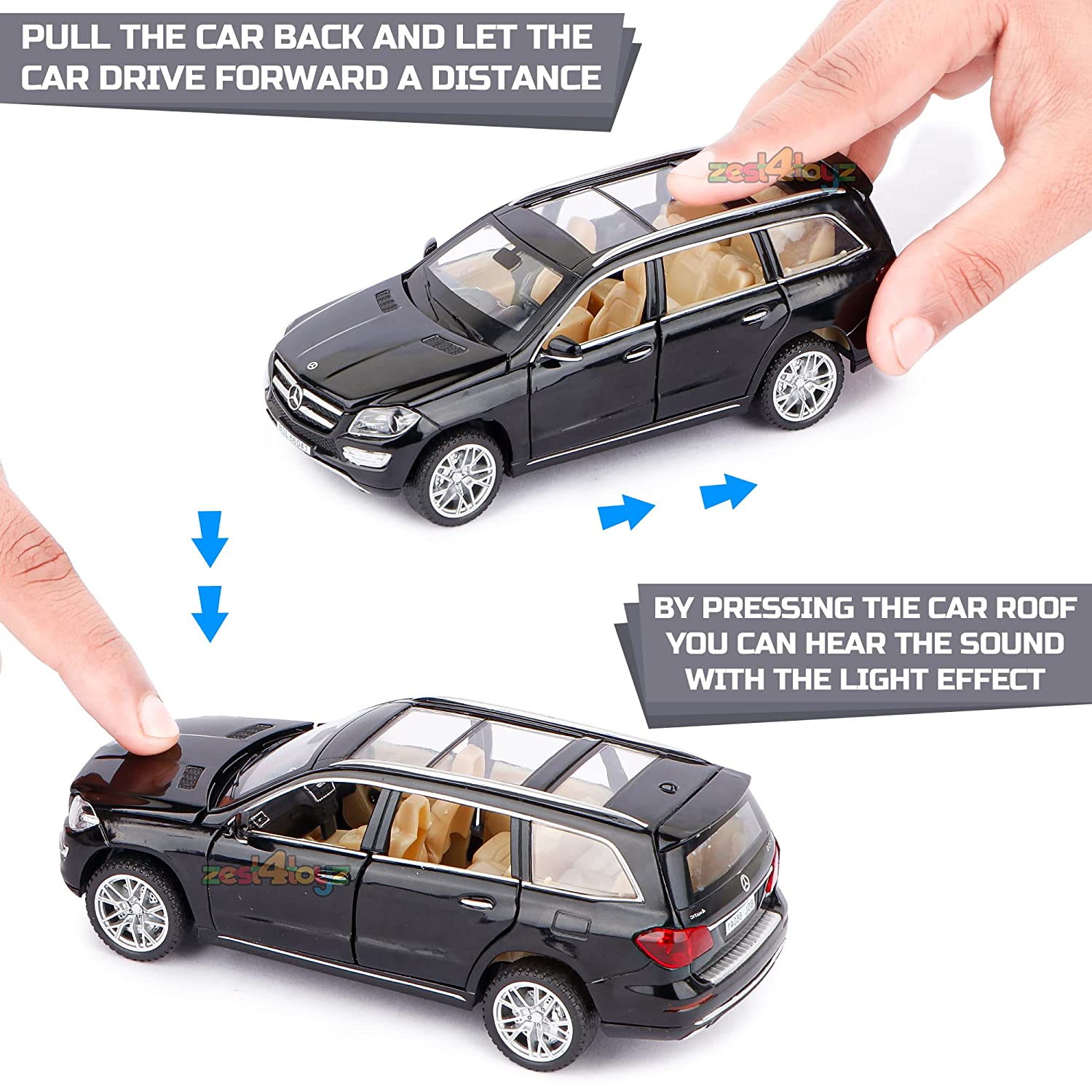 Pullback Metal Diecast Toy Car with Multi Door Openable Light for Kids ...