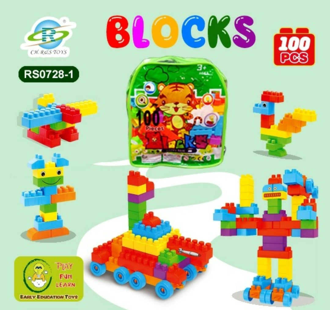 Building Blocks for Kids Toy Block Games | RS0728-1 100 PCS BLOCK– KidsROAR
