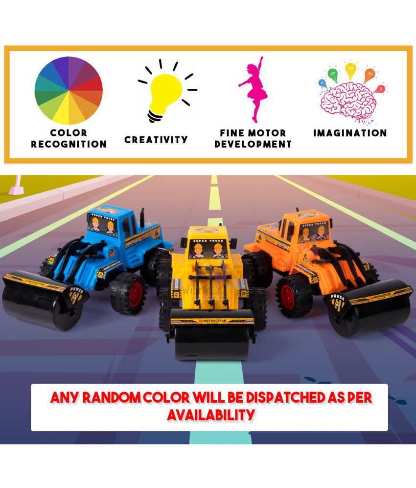 Big Size Road Roller Construction Vehicle for Kids, Push and Go Plasti ...