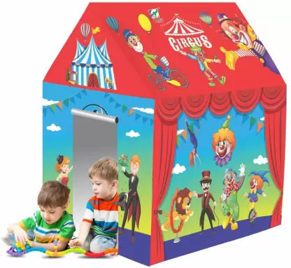 Circus Tent House with LED Light & Wheels for Kids | INT248 CIRCUS TEN ...