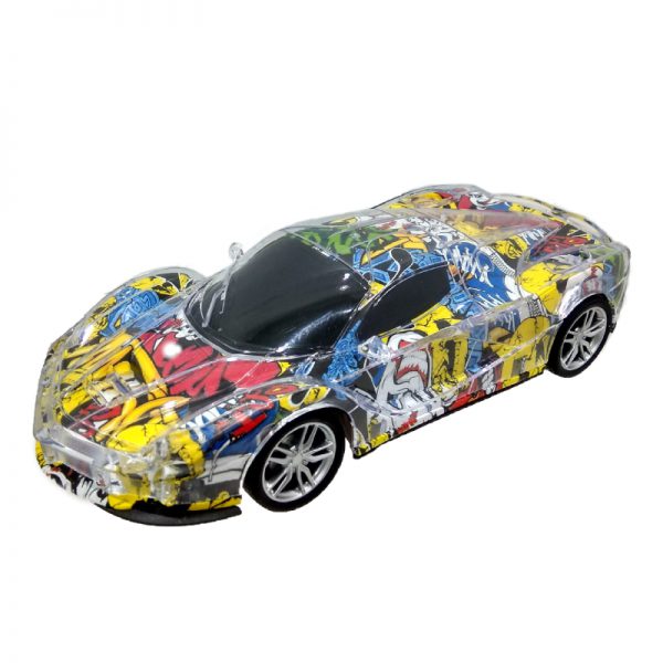 Light and Sound Graffiti Sports Car with Vibrant Colours and Crystal B ...