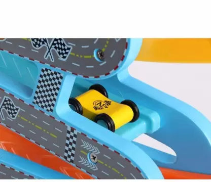 Wooden Magnetic Four Racetrack Viaduct Racing car Train Tracks Educati ...